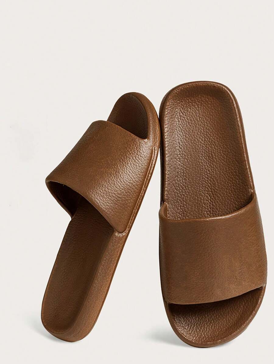 2024 Women's Summer Couple Faux Leather Texture Slippers Household ...