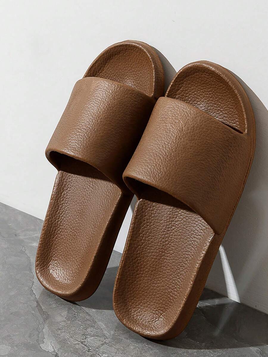 2024 Women's Summer Couple Faux Leather Texture Slippers Household ...