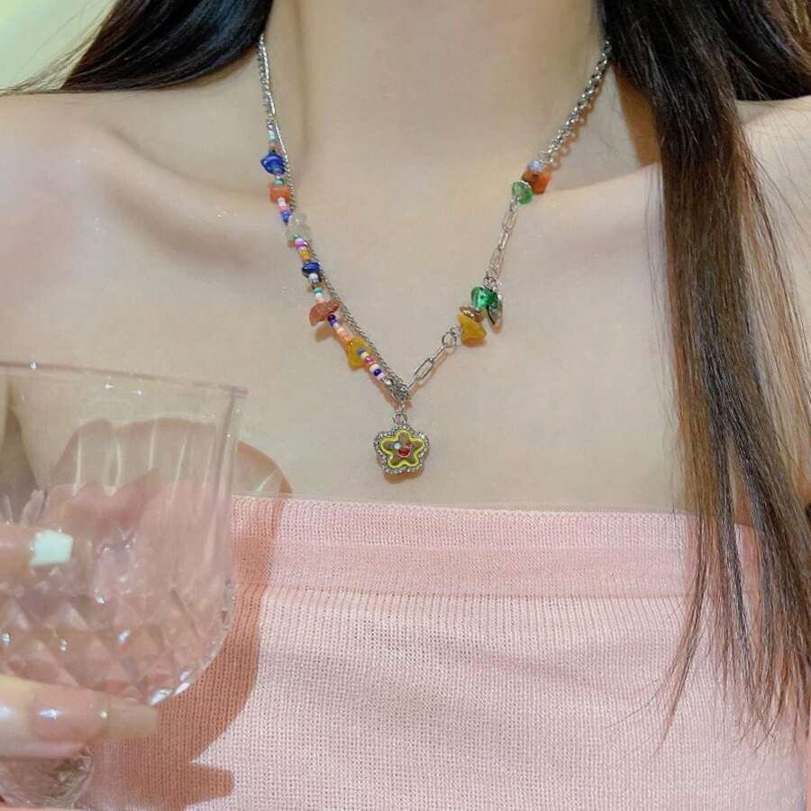1pc Candy-Colored Dopamine Necklace, Separable, Fairy, Cute & Stylish ...