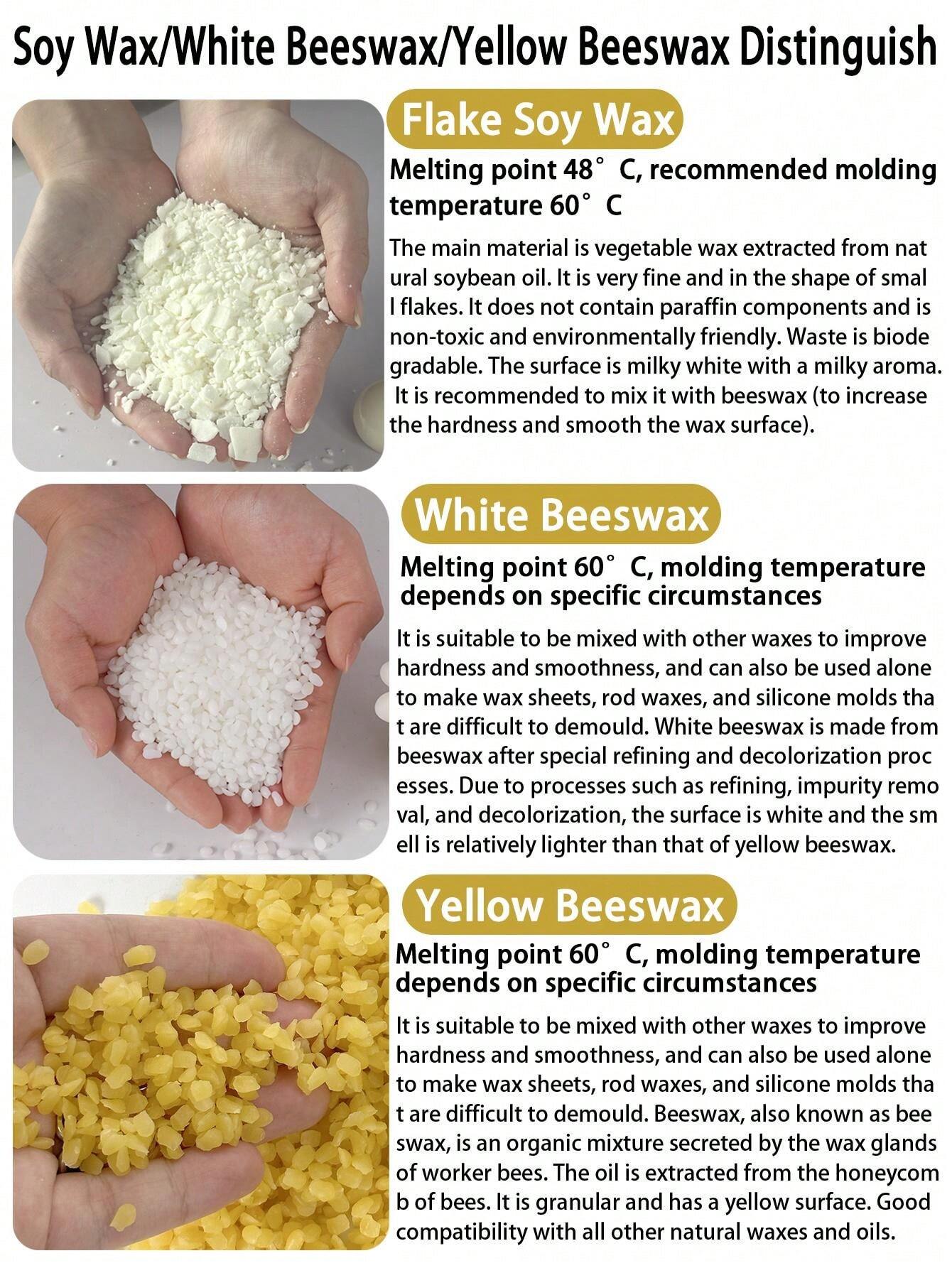 100g/1000g Natural Soy Wax For DIY Scented Candle Jar Making 1kg/2.2lb ...