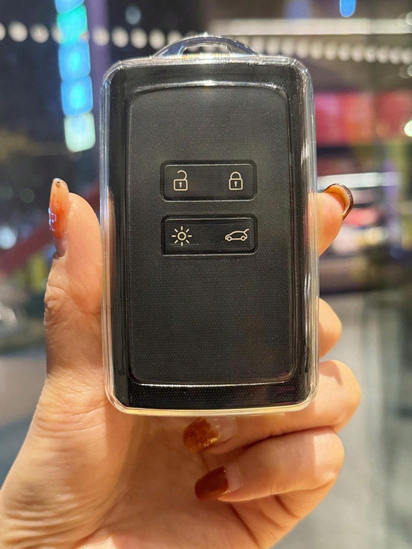 1pc Clear Tpu Material Car Key Case Cover For Renault Kadjar, 4 Buttons ...