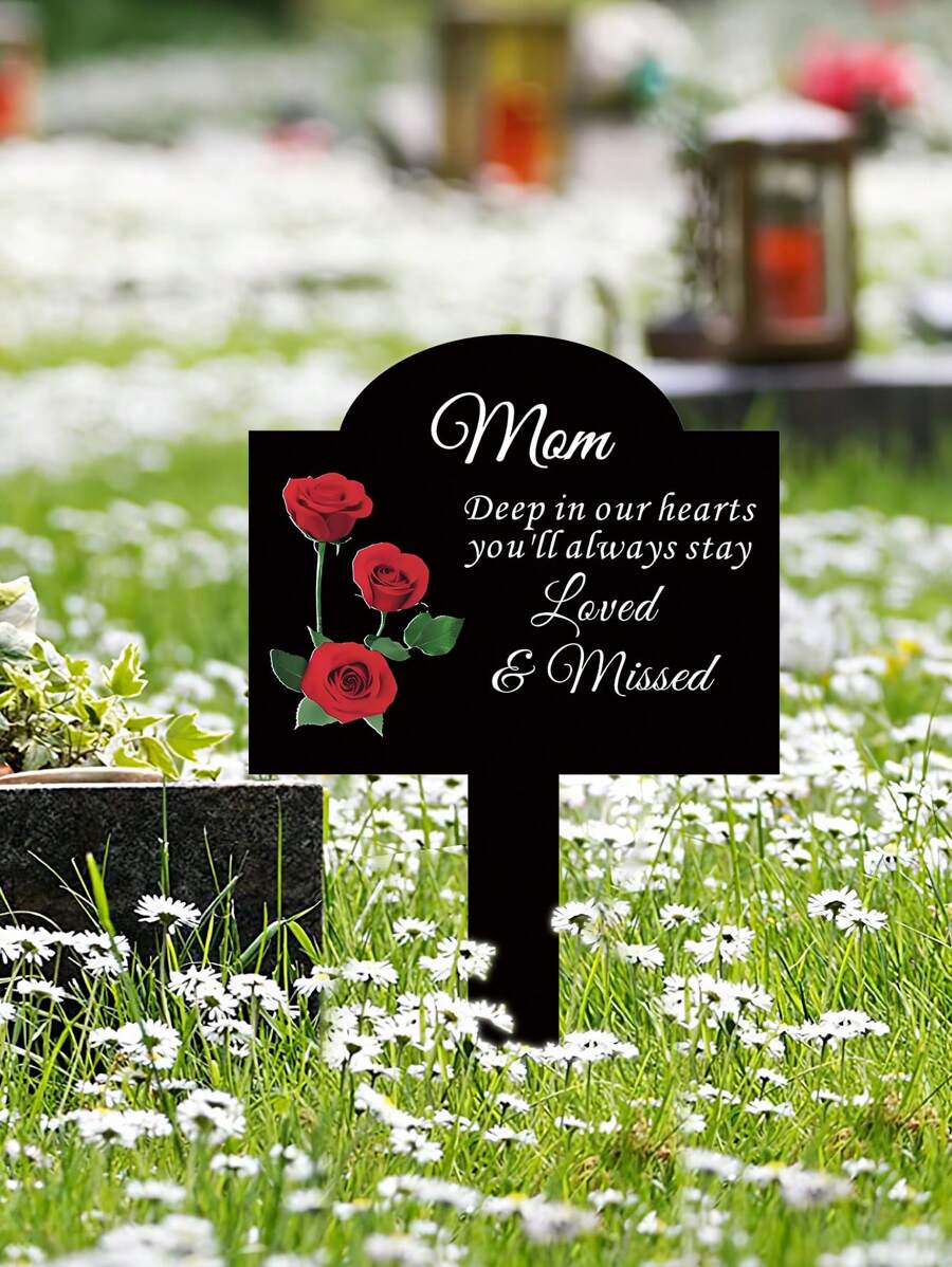 1pc, Acrylic Floor Insert Memorial Stakes Cemetery Grave Markers Stakes ...