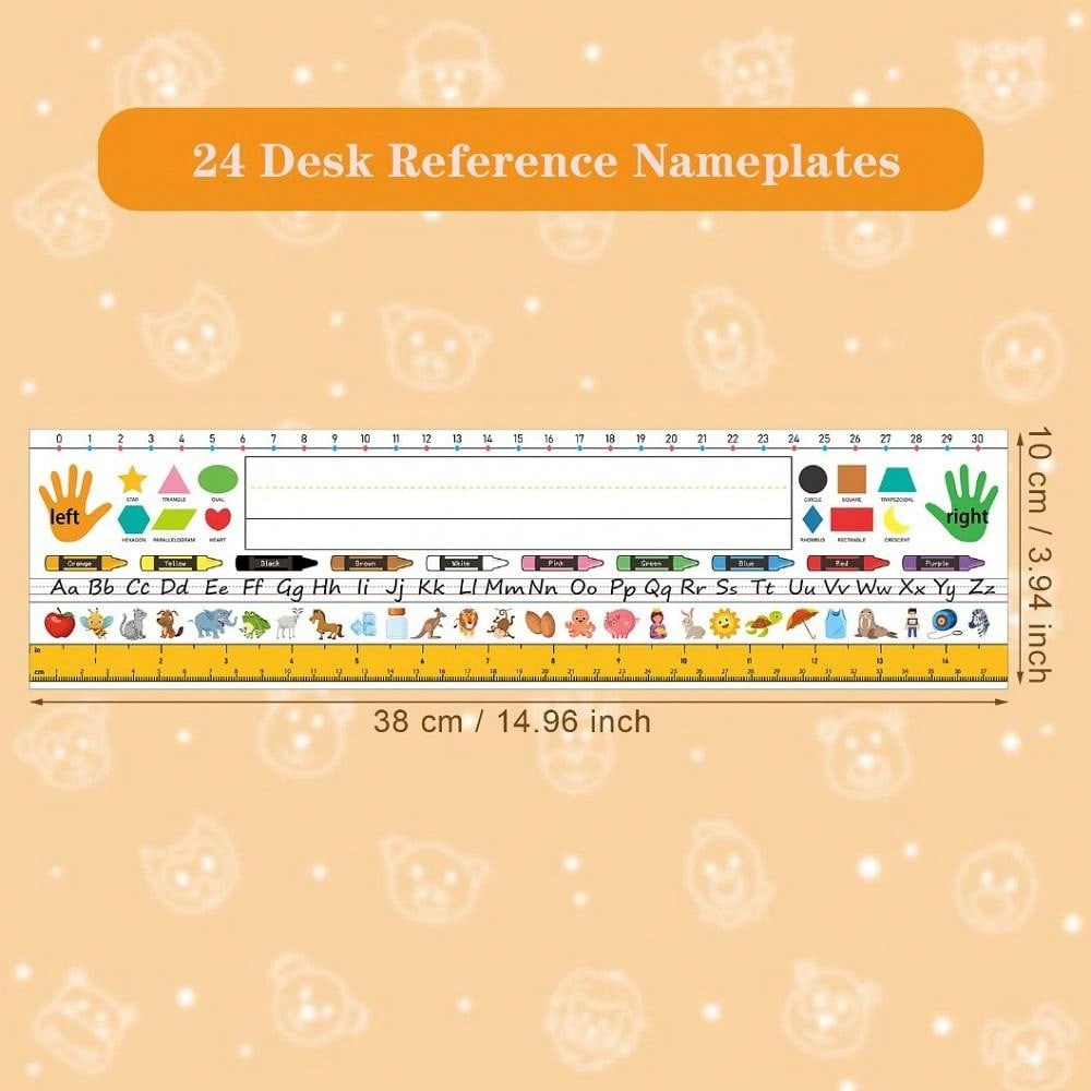 24 Pcs Desk Name Tags, Self Adhesive Nameplates For Classroom ...