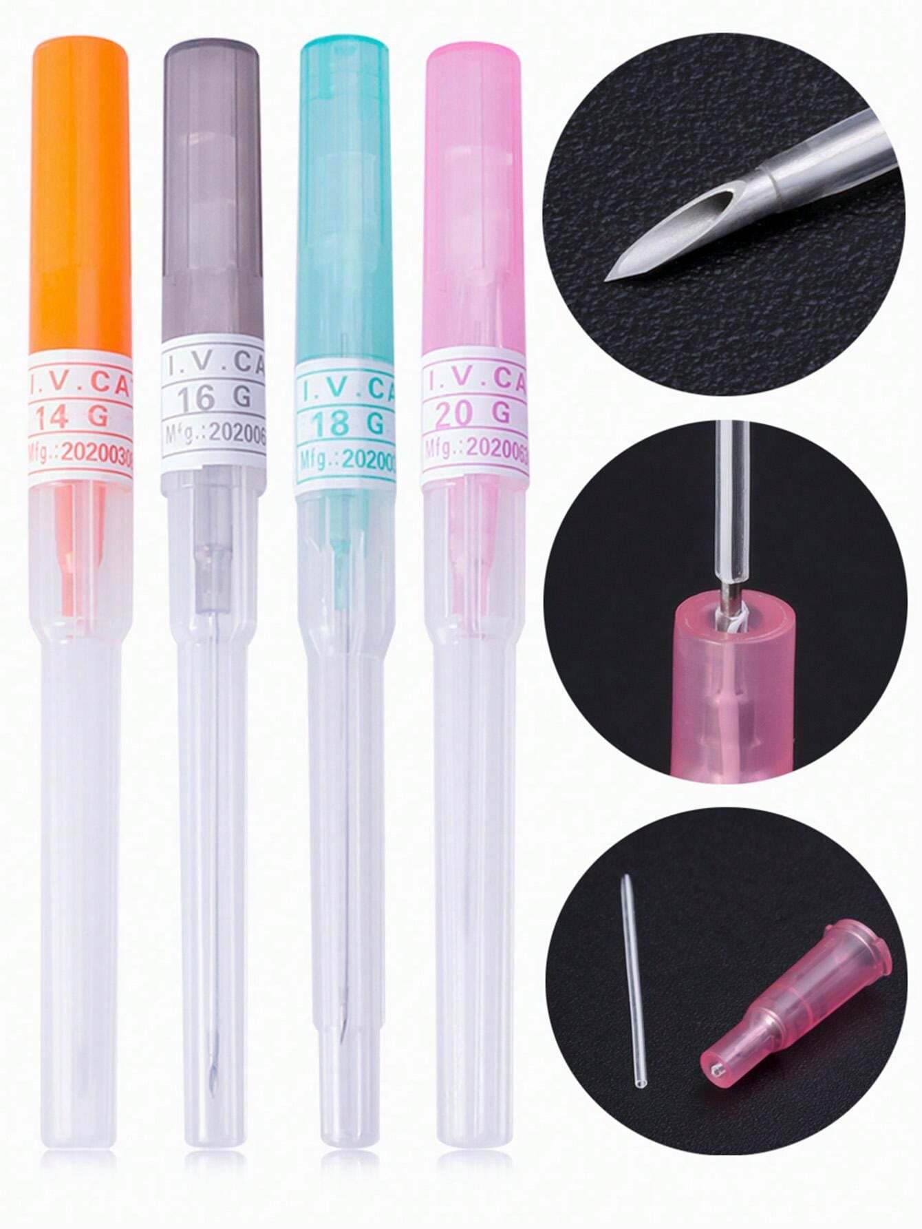 4pcs Piercing Needle New Type Automatic Release Catheter Needles 14G ...