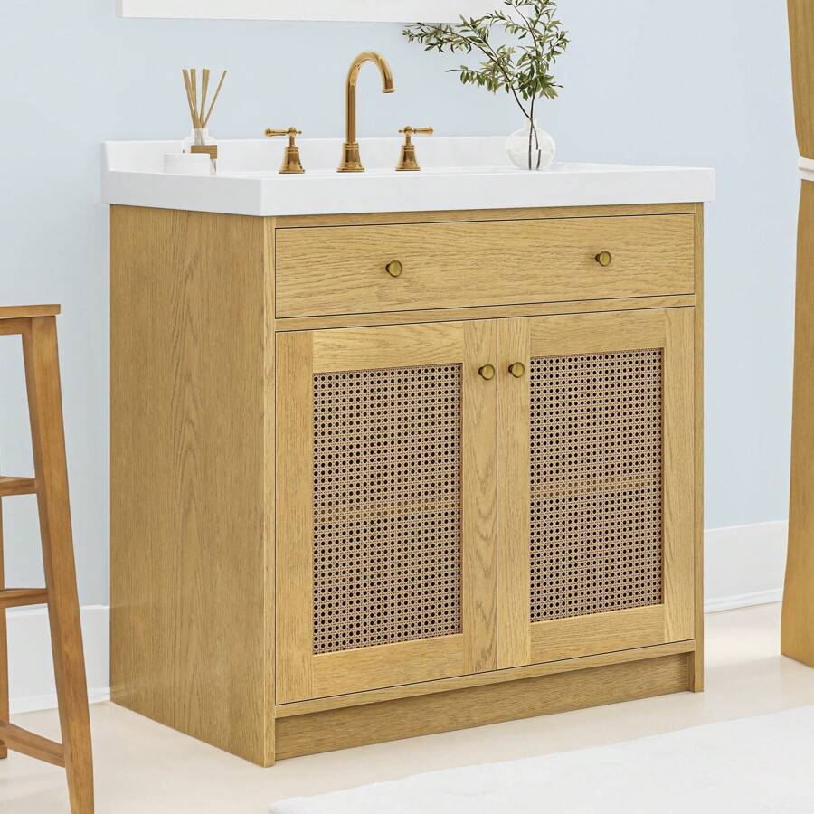 YITAHOME Dextrus 36.2'' Free Standing Single Sink Bathroom Vanity In ...