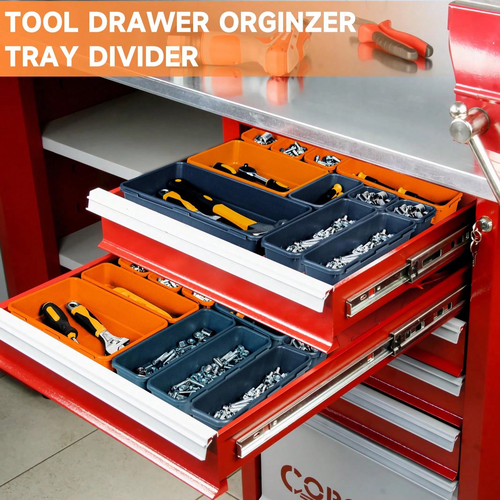 Upgraded Larger Size Tool Box Storage Tray, Tool Box Desktop Drawer ...