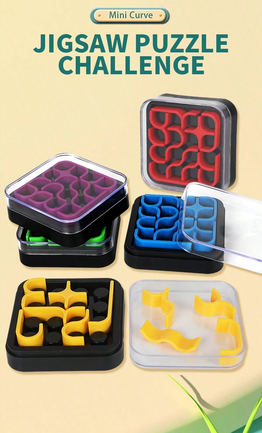 Crazy Curves Smart Mini Puzzle Board Game, Intellectual Educational Toy ...