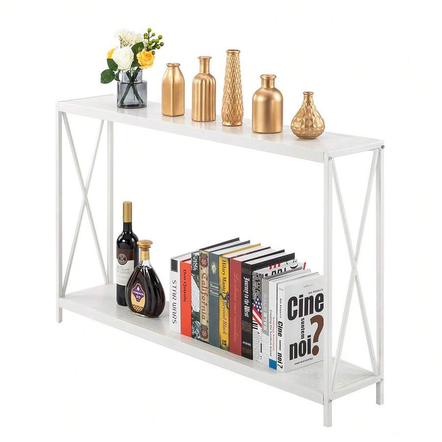 Triamine Board Cross Iron Frame Porch Table Sofa Side Table Black Wood ...