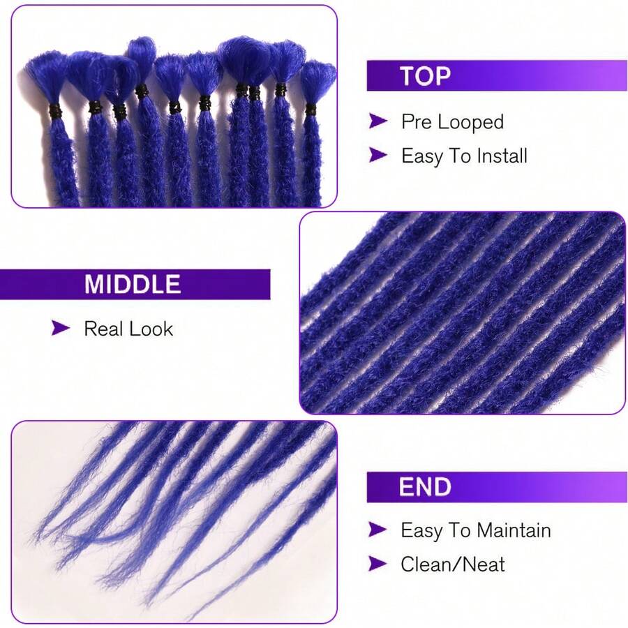 10 Strands/Pack 24 Inch Colorful Synthetic Dreadlock Extensions Thin 0 ...