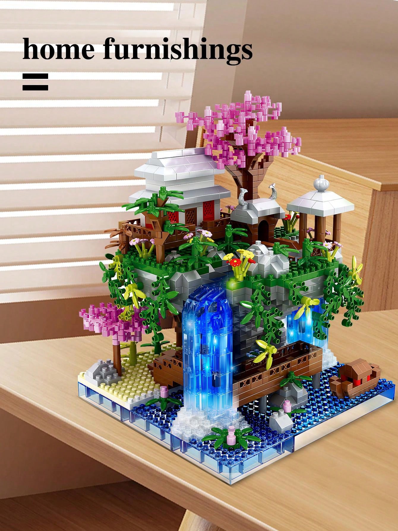 Adults Diy Assembly Blocks Set For Ancient Architecture Cherry Blossom ...