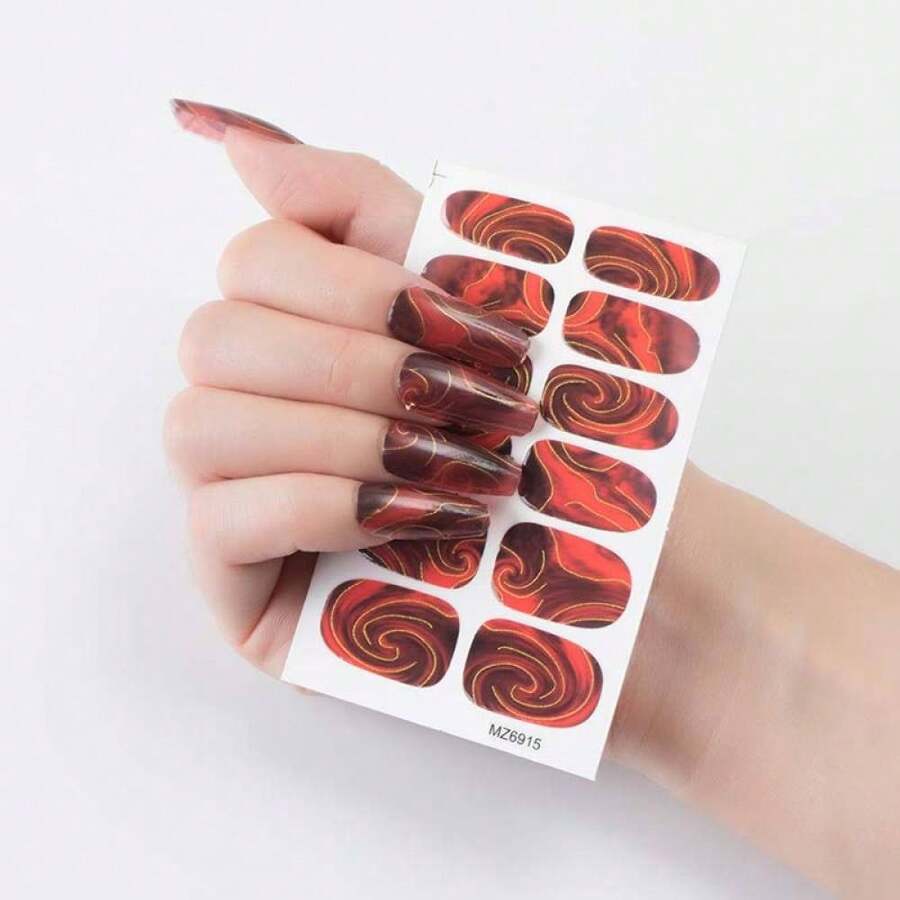 12 Sheets Nail Art Stickers, Self-Adhesive Nail Stickers For Women ...