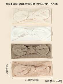 4pcs Baby Knitted Jacquard Rabbit Ear Headband Set, Soft Elastic ...