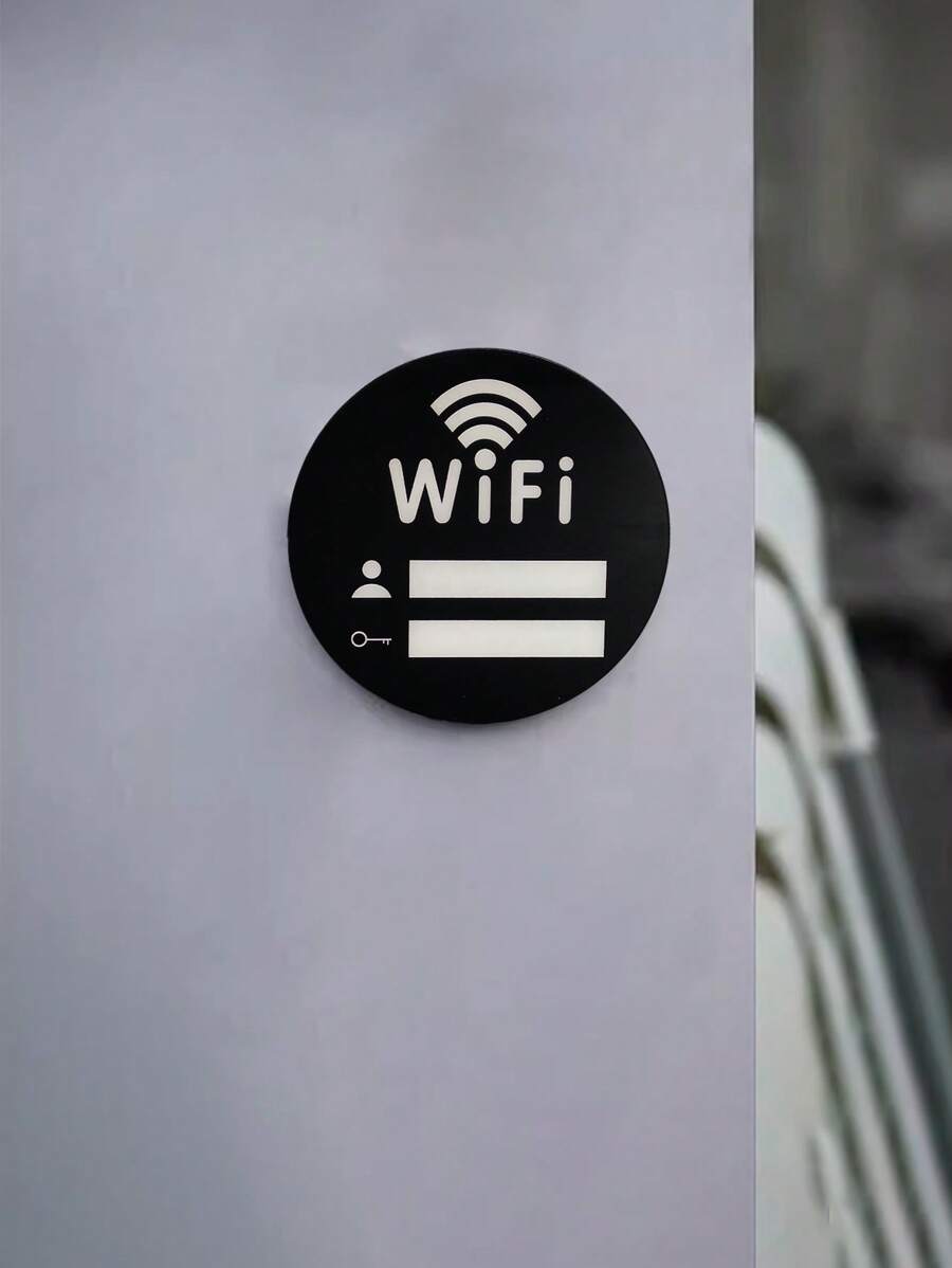 Wifi Wireless Network Sign & Password Plate, Wifi Logo Sticker Wall ...