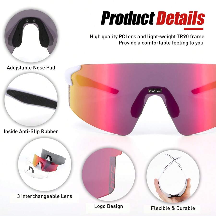 Frameless Cycling Glasses Bicycle Sunglasses Mountain Bike Eye ...