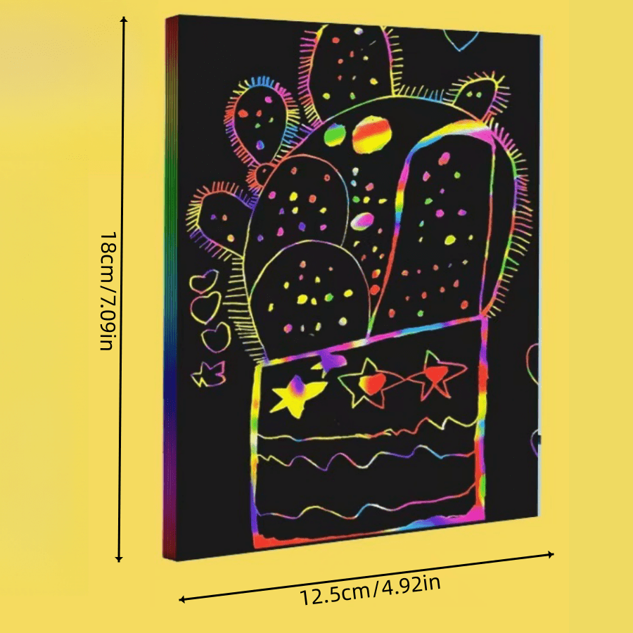 [10 Sheets/1 Bamboo Pen Included] Colorful Scratch Paper For Children ...