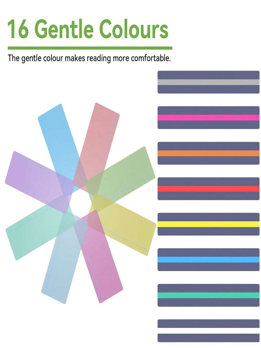 16pcs Guidance Reading Strips, Highlighter Strips, Reading Tracker ...