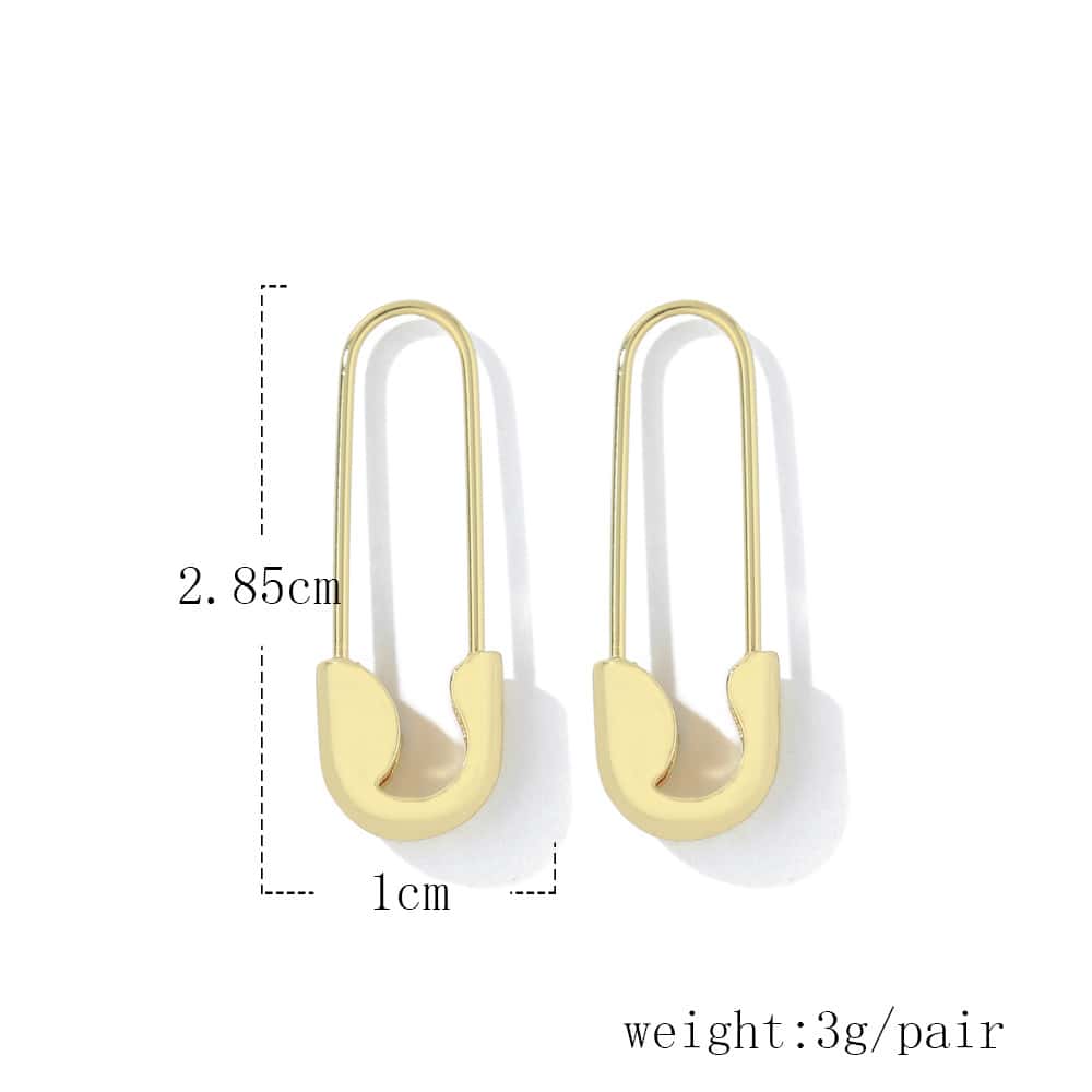 1pair Minimalist Style Paperclip U-Shape Stainless Steel Small Stud ...
