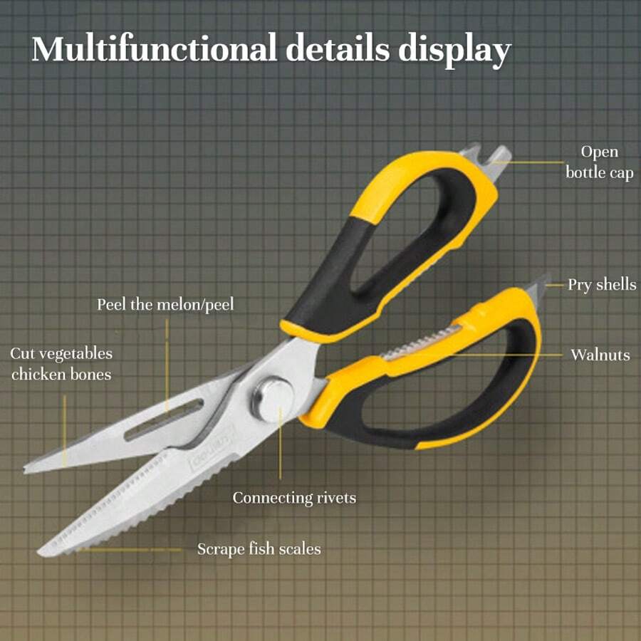 9 Inch Office Kitchen Multifunctional Stainless Steel Scissors | SHEIN USA