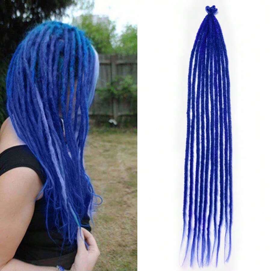 10 Strands/Pack 24 Inch Colorful Synthetic Dreadlock Extensions Thin 0 ...