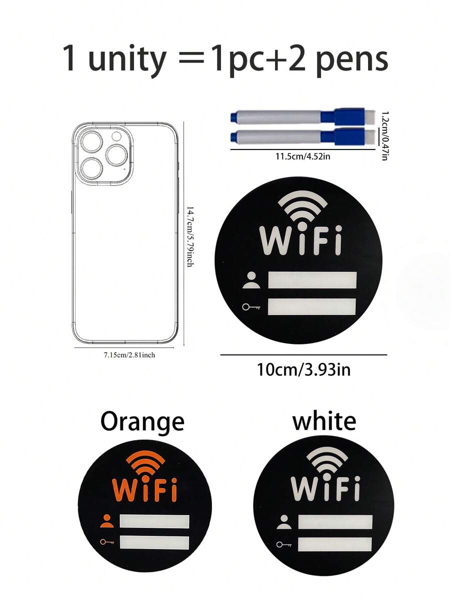 Wifi Wireless Network Sign & Password Plate, Wifi Logo Sticker Wall ...