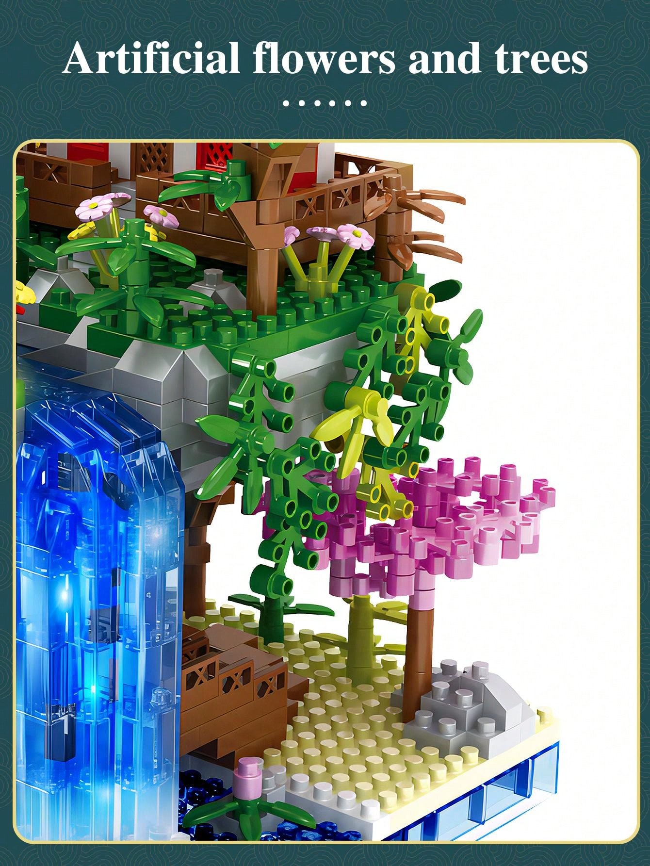 Adults Diy Assembly Blocks Set For Ancient Architecture Cherry Blossom ...