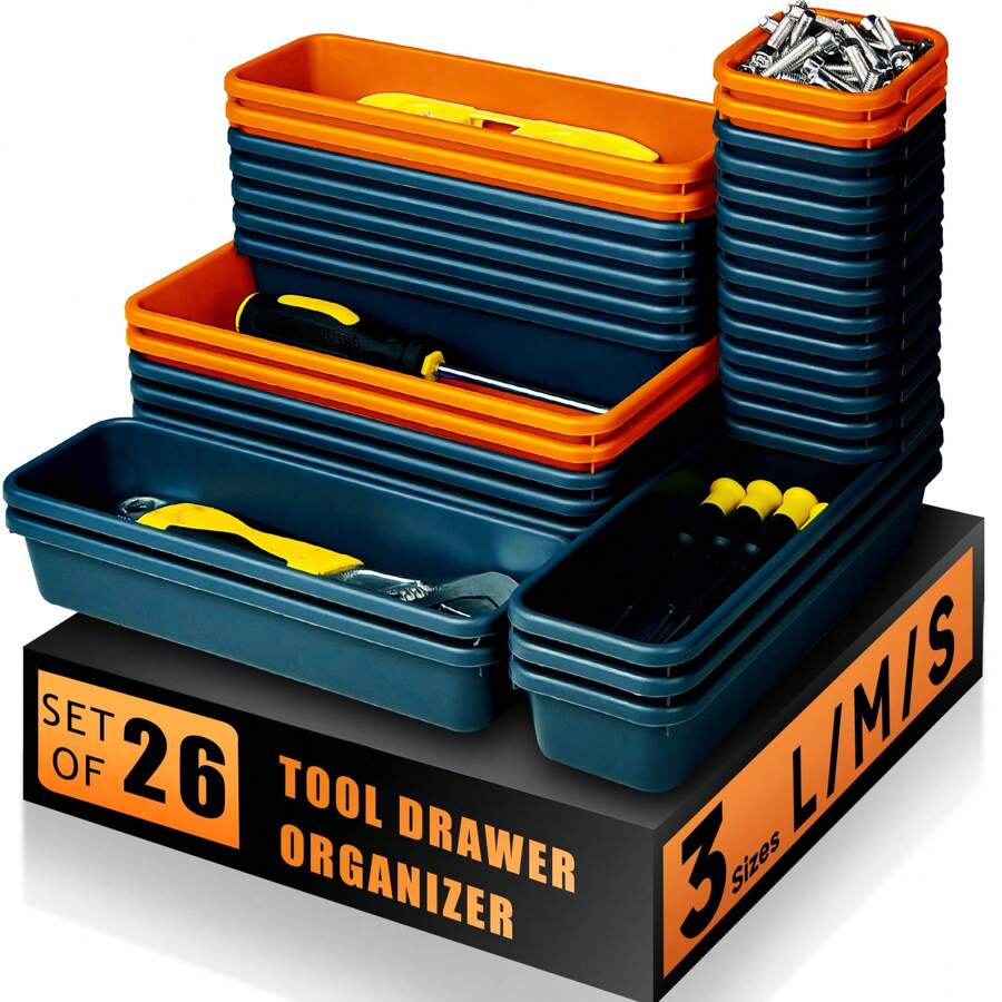 Upgraded Large Size Tool Box Storage Tray, Tool Box Desktop Drawer ...