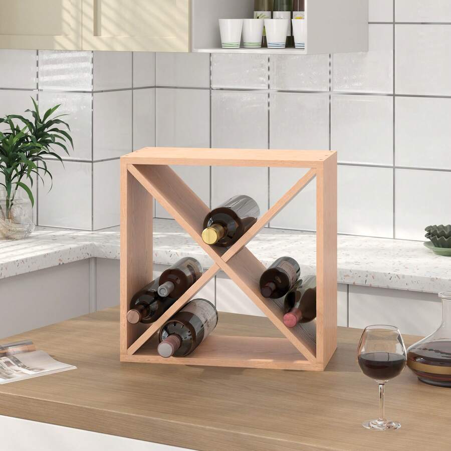24 Bottle Modular Wine Rack, Stackable Wine Storage Cube Freestanding ...