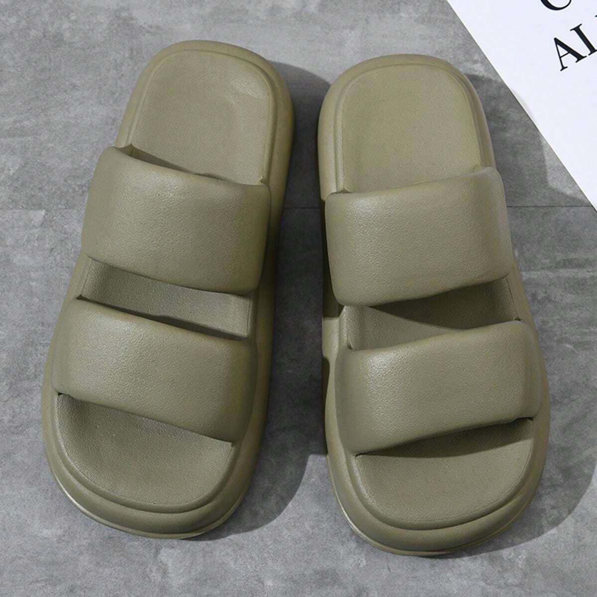 Women's Thick Bottom Slides With Anti-Slip Sloping Texture For Summer ...
