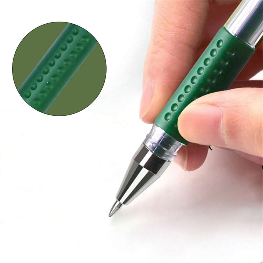 12 Pens A Box Of Green Gel Pen -0.5mm Tip, Smooth Writing, Green Ink ...