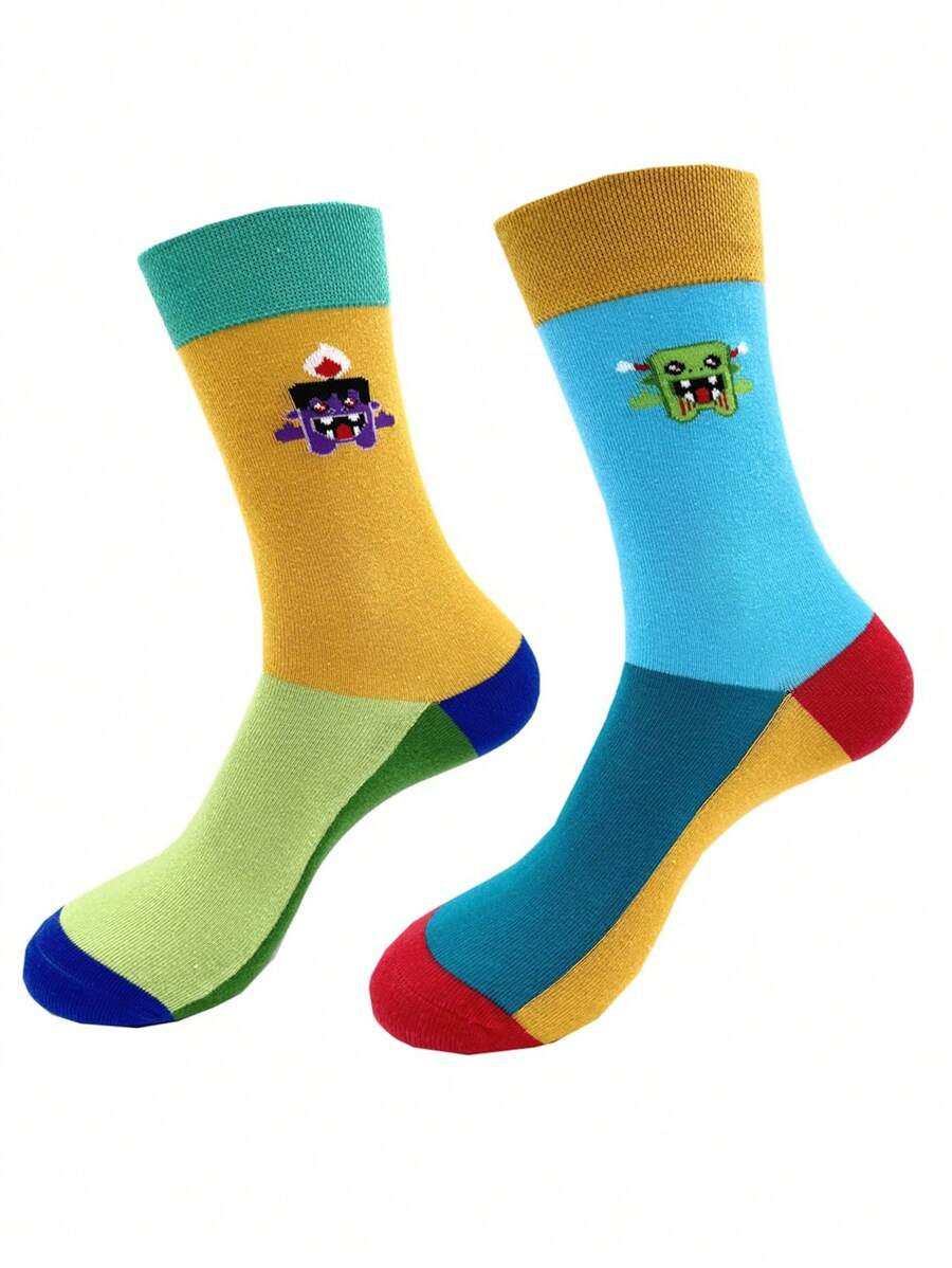1pair Men's Four Season Color Changing Ab Left Right Foot Design Casual ...