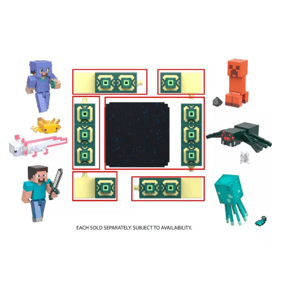 Minecraft Toys 3.25-Inch Action Figures Collection, Stronghold Steve ...