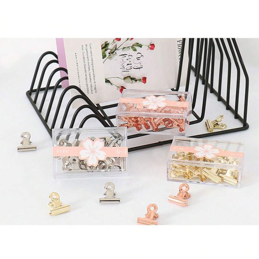 12 Pieces, Small Binder, Rose Gold, Gold, Silver, Small Binder Giant ...