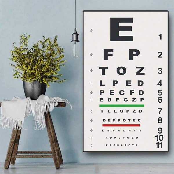 1 Pieza Moderno Cartel De Prueba De Visión Para Medir La Vista De ...