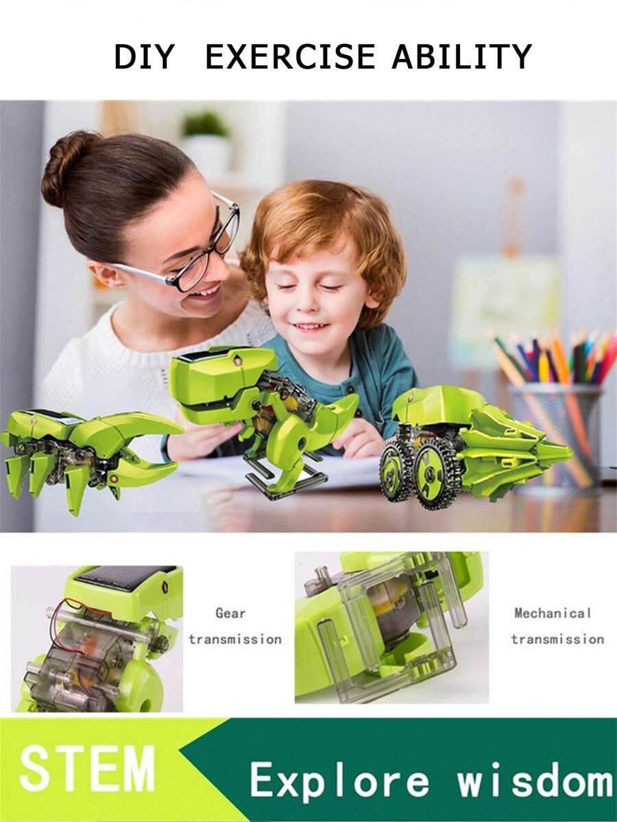 DIY Dinosaur 3-In-1 STEM Solar Robot Toy, Transform Renewable Solar ...