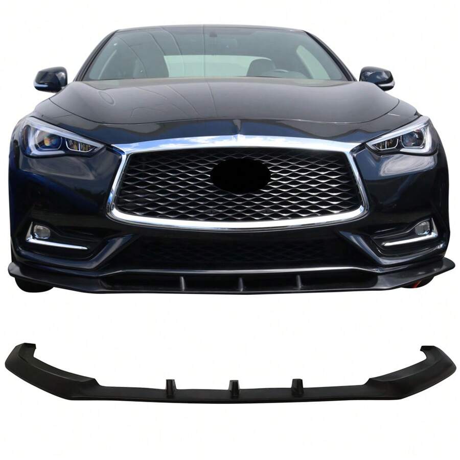 Front Lip Fits 2017-2020 Infiniti Q60 Coupe IKON V3 Style Unpainted ...