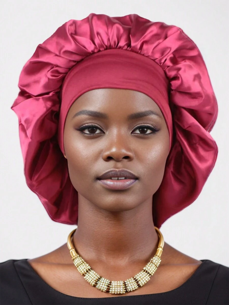 1pc Ladies' Bonnet With Wide Brim, Stretchy And Smooth Satin Lining ...