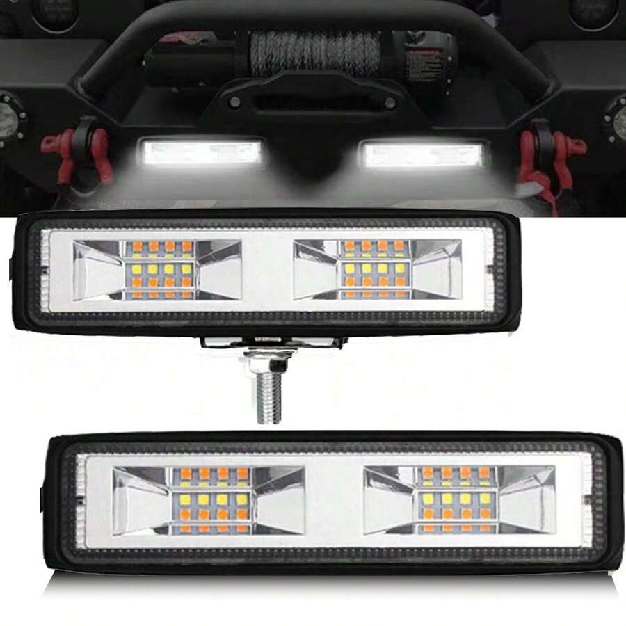 2 pieces Car LED headlight/work light/double flash/LED light strip ...