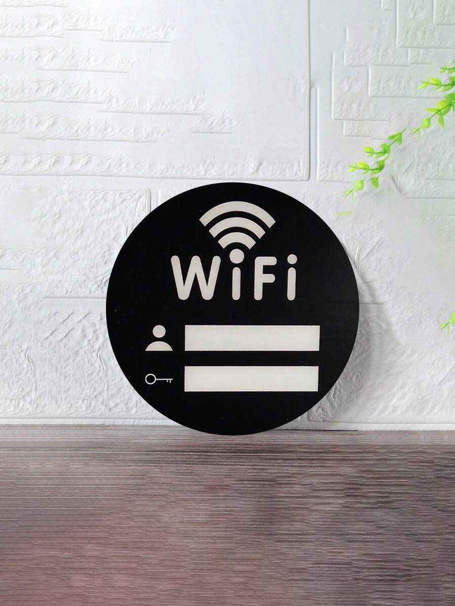 Wifi Wireless Network Sign & Password Plate, Wifi Logo Sticker Wall ...
