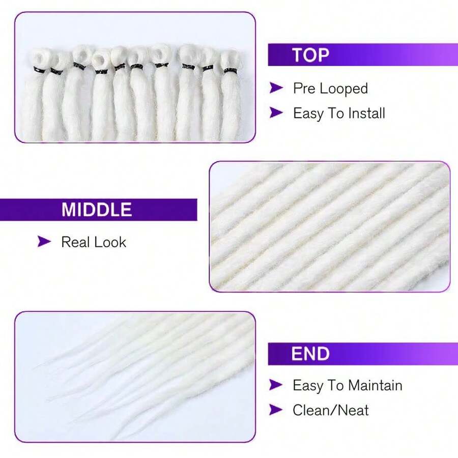 10 Strands/Pack 24 Inch Colorful Synthetic Dreadlock Extensions Thin 0 ...