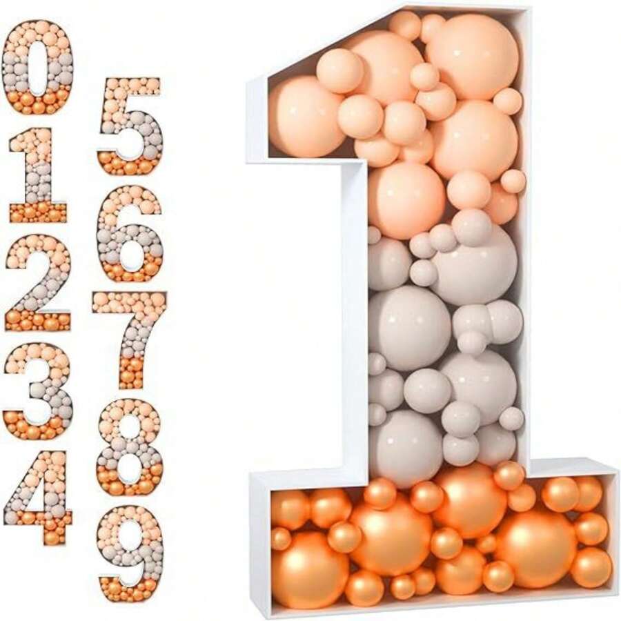 1 Pcs Three Dimensional Balloon Frame Mosaic Balloon Numbers Light ...