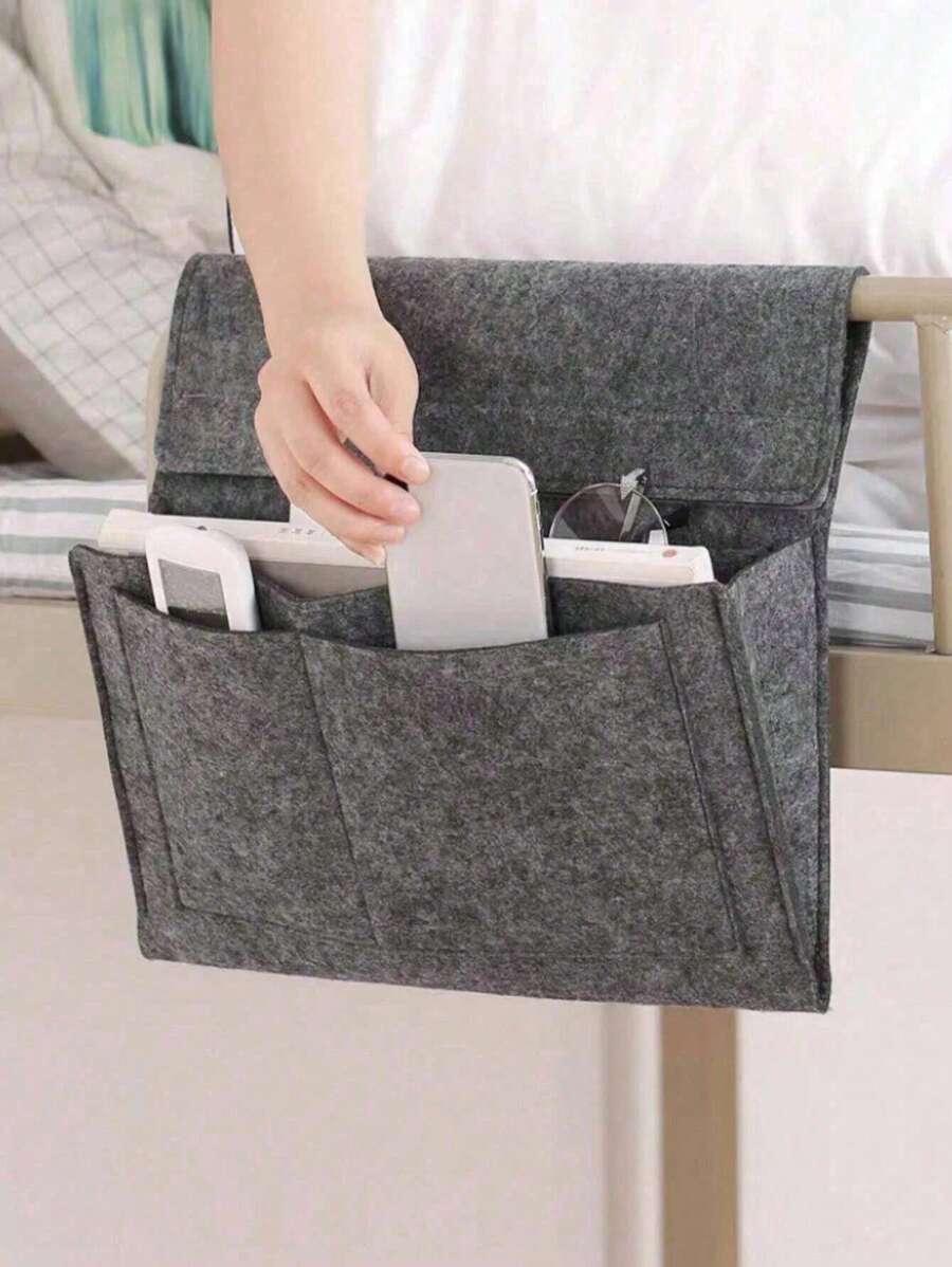 1pc Stylish Bedside Hanging Storage Bag With Phone, Punchfree Foldable ...