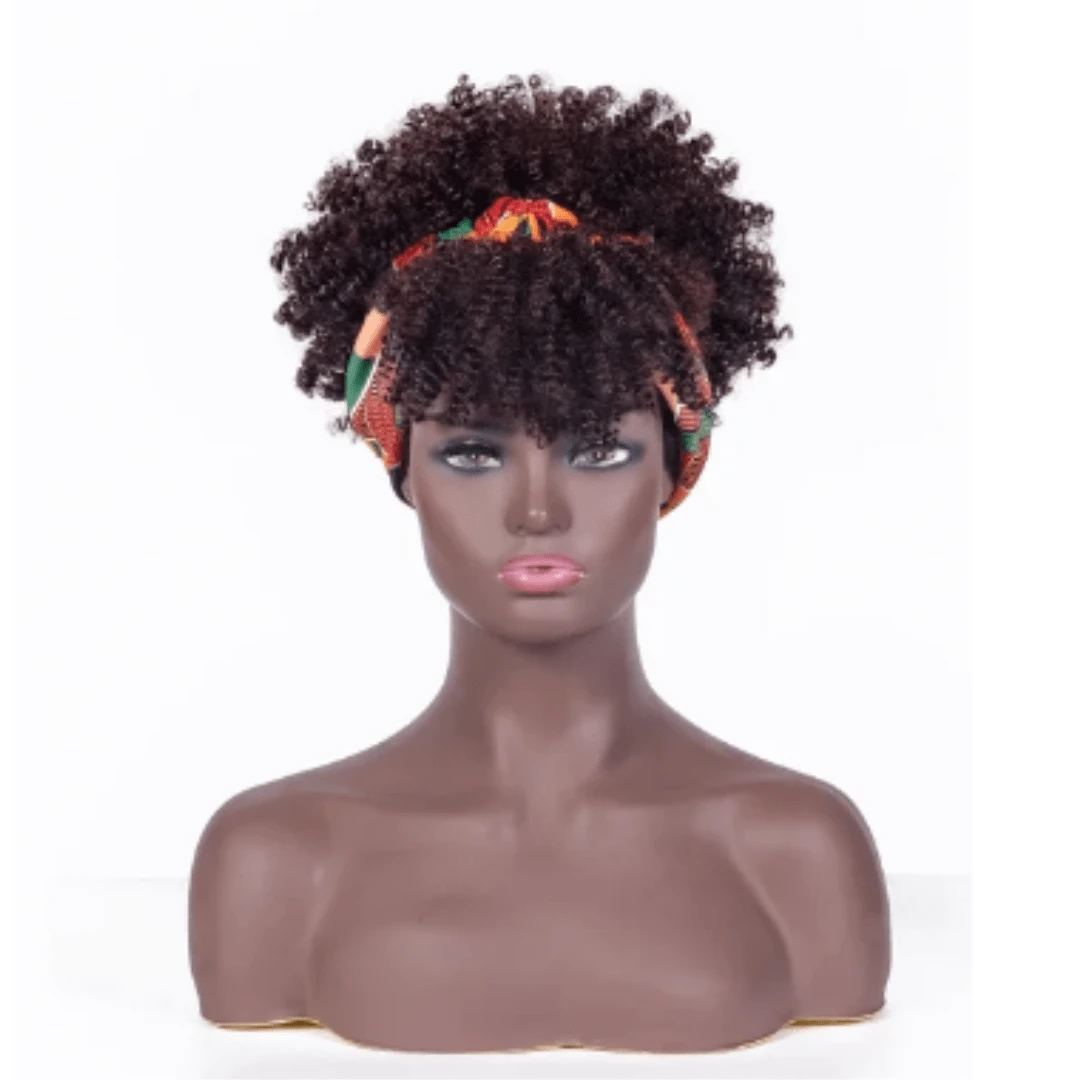 Peruca Cacheada Curta Com Franja Faixa Super Natural Com Cap | SHEIN Brasil