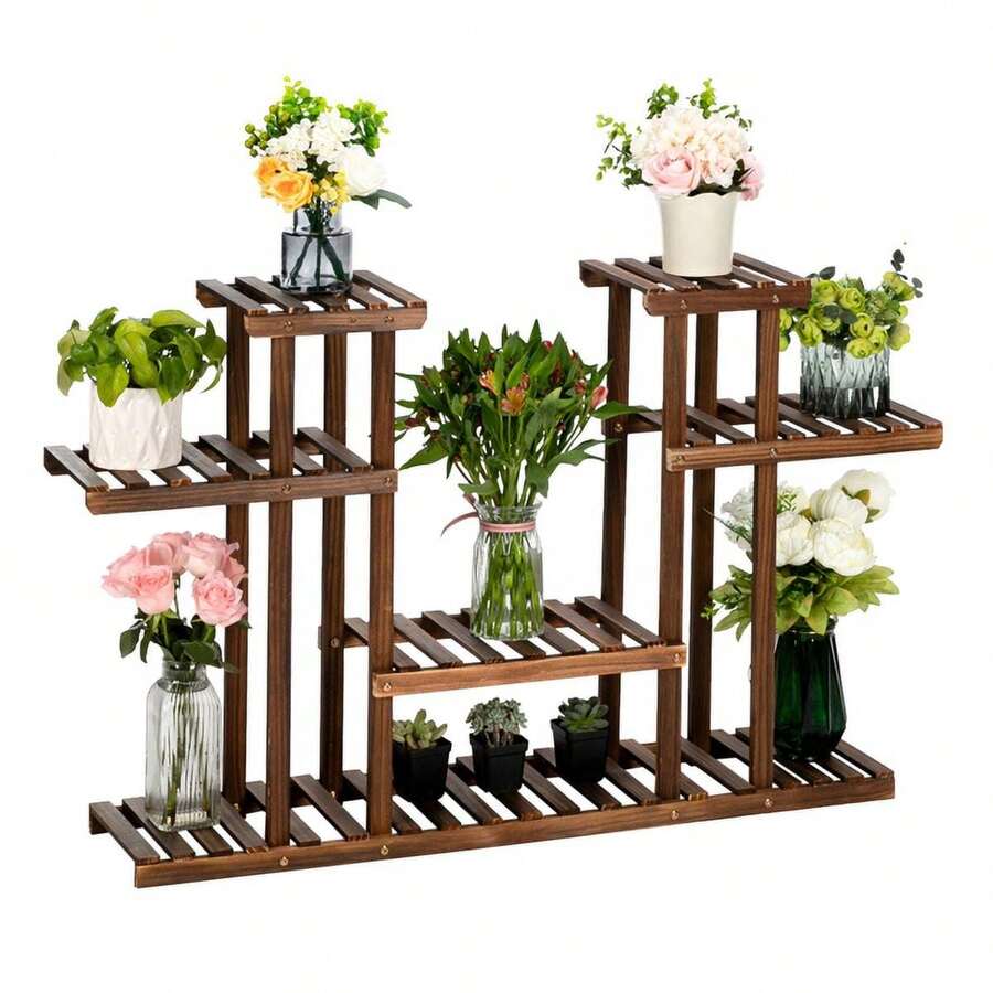 4-Story 12-Seat Indoor And Outdoor Multi-Function Carbonized Wood Plant ...
