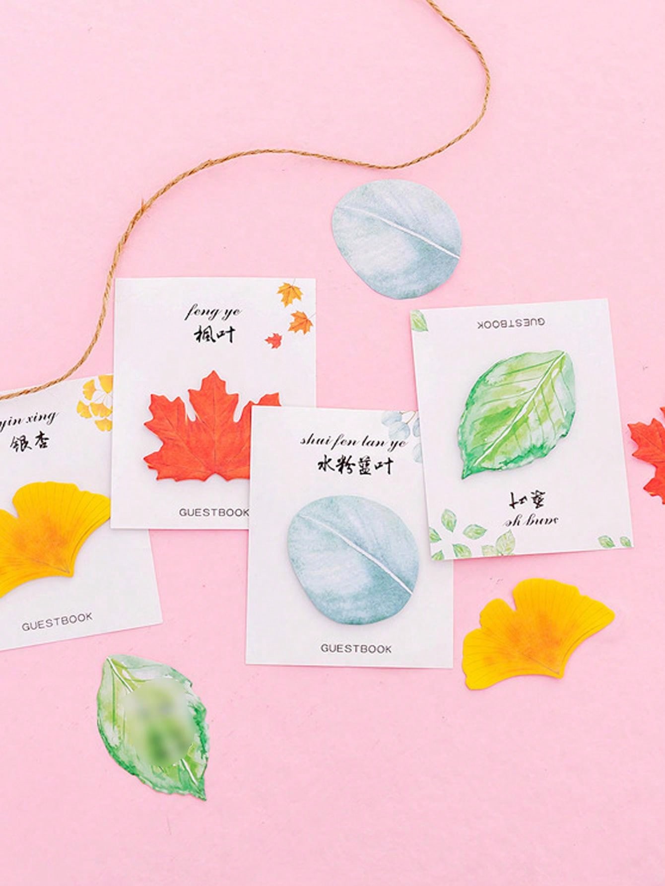 2pcs/Pack Creative Realistic Leaf Design Sticky Notes, 28 Sheets/Pack ...