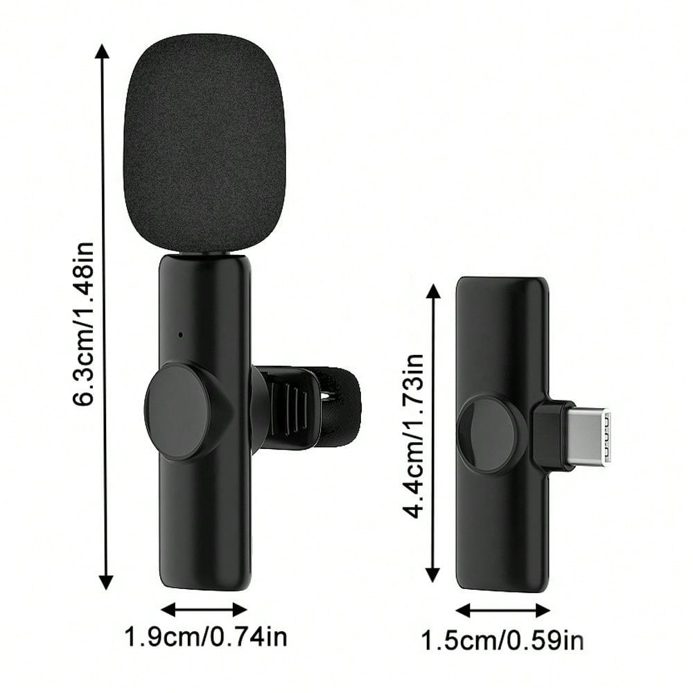 Noise Cancelling Wireless Lavalier Microphone Protable Lightweight Mini Wireless Microphone Clip ...