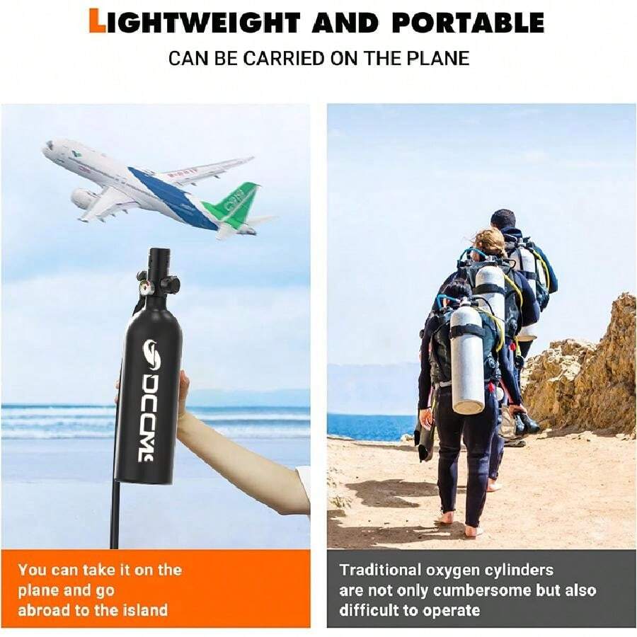 DCCMS Mini Scuba Tank Diving Gear For Diver 1L Mini Scuba Tank Oxygen ...