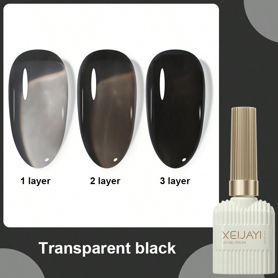 XEIJAYI XEIJAYI 1個 15ml ブラックジェルネイルポリッシュ、オールシーズン 、ソークオフ LEDジェルネイルポリッシュ ...