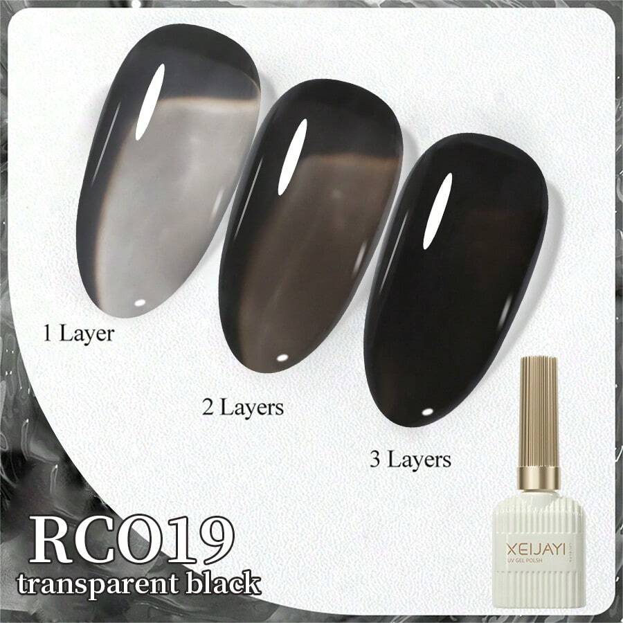 XEIJAYI XEIJAYI 1個 15ml ブラックジェルネイルポリッシュ、オールシーズン 、ソークオフ LEDジェルネイルポリッシュ ...