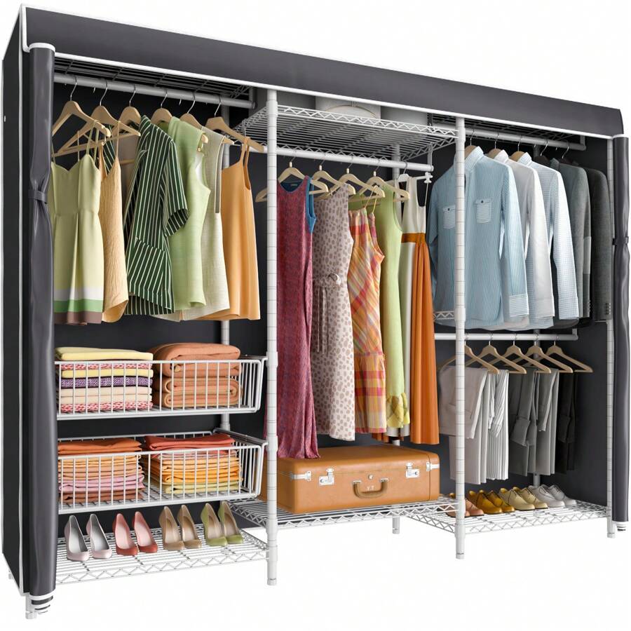 VIPEK V10C Portable Closets Heavy Duty Clothes Rack With Basket ...