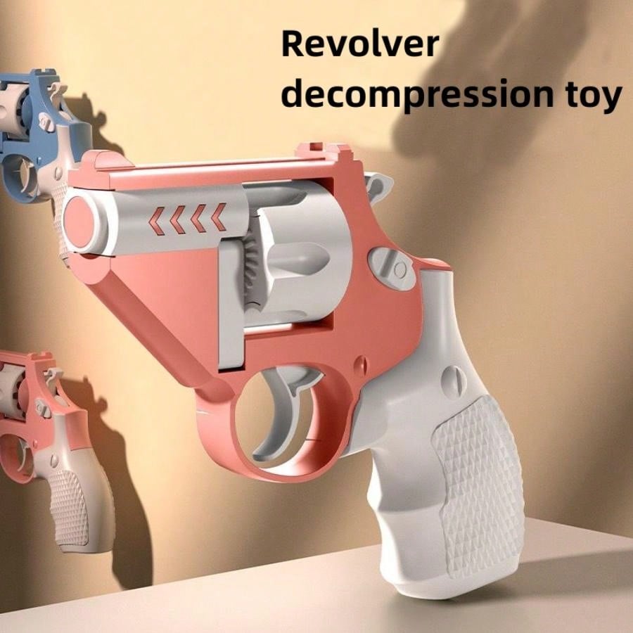 Stress Relief Toy Non-Shooting Model Revolver Turntable Pink Revolver ...